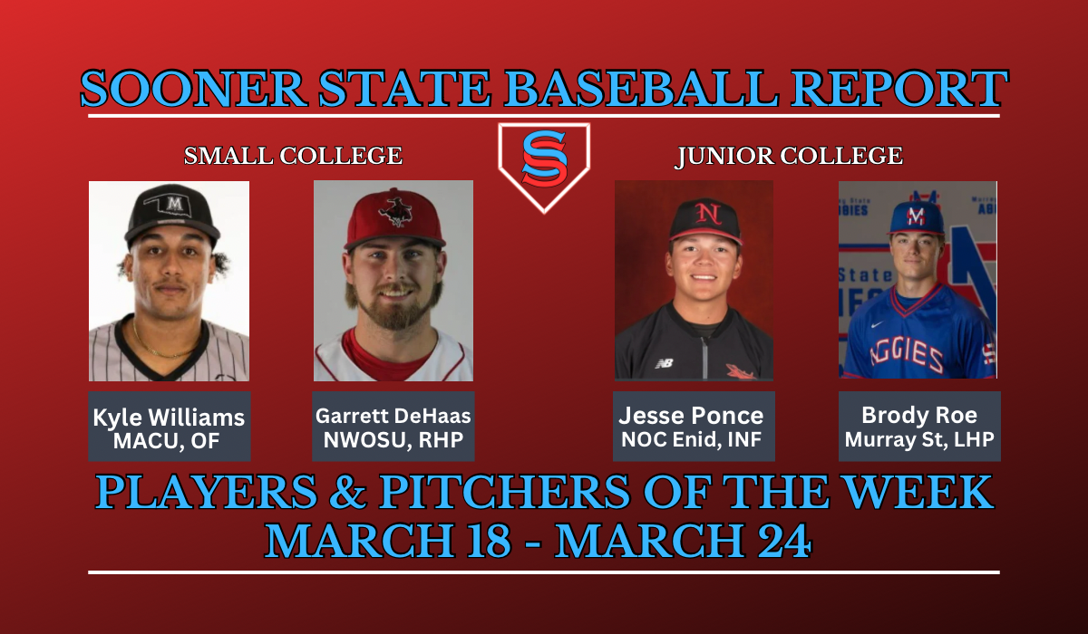 SSBR Players/Pitchers of the Week, Mar 18 – Mar 24 – Sooner State ...