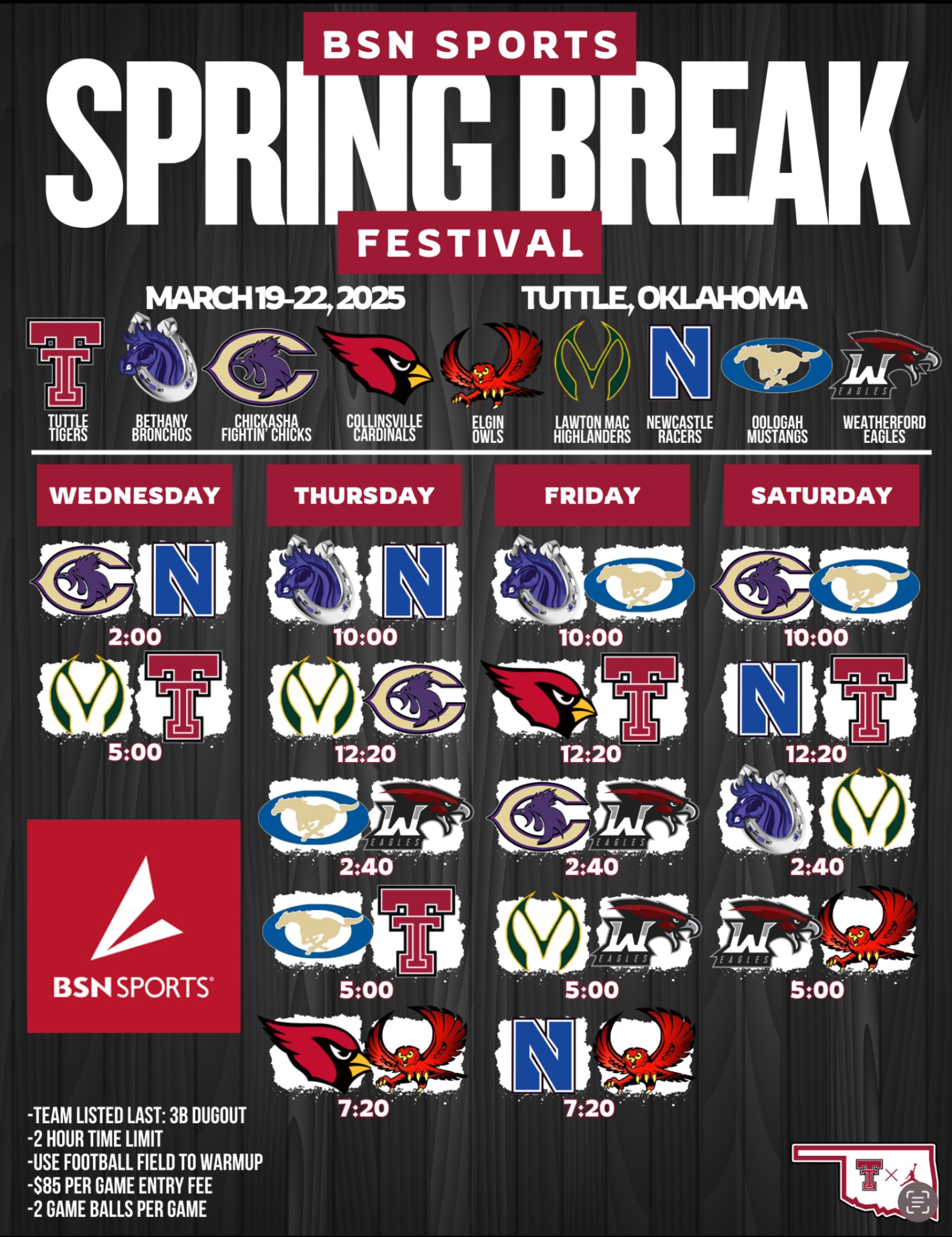 BSN Sports Spring Break Festival Preview & Scoreboard – Sooner State ...